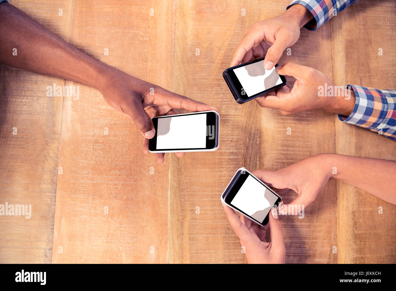 Businessman using smart phone colleagues hi-res stock photography and ...