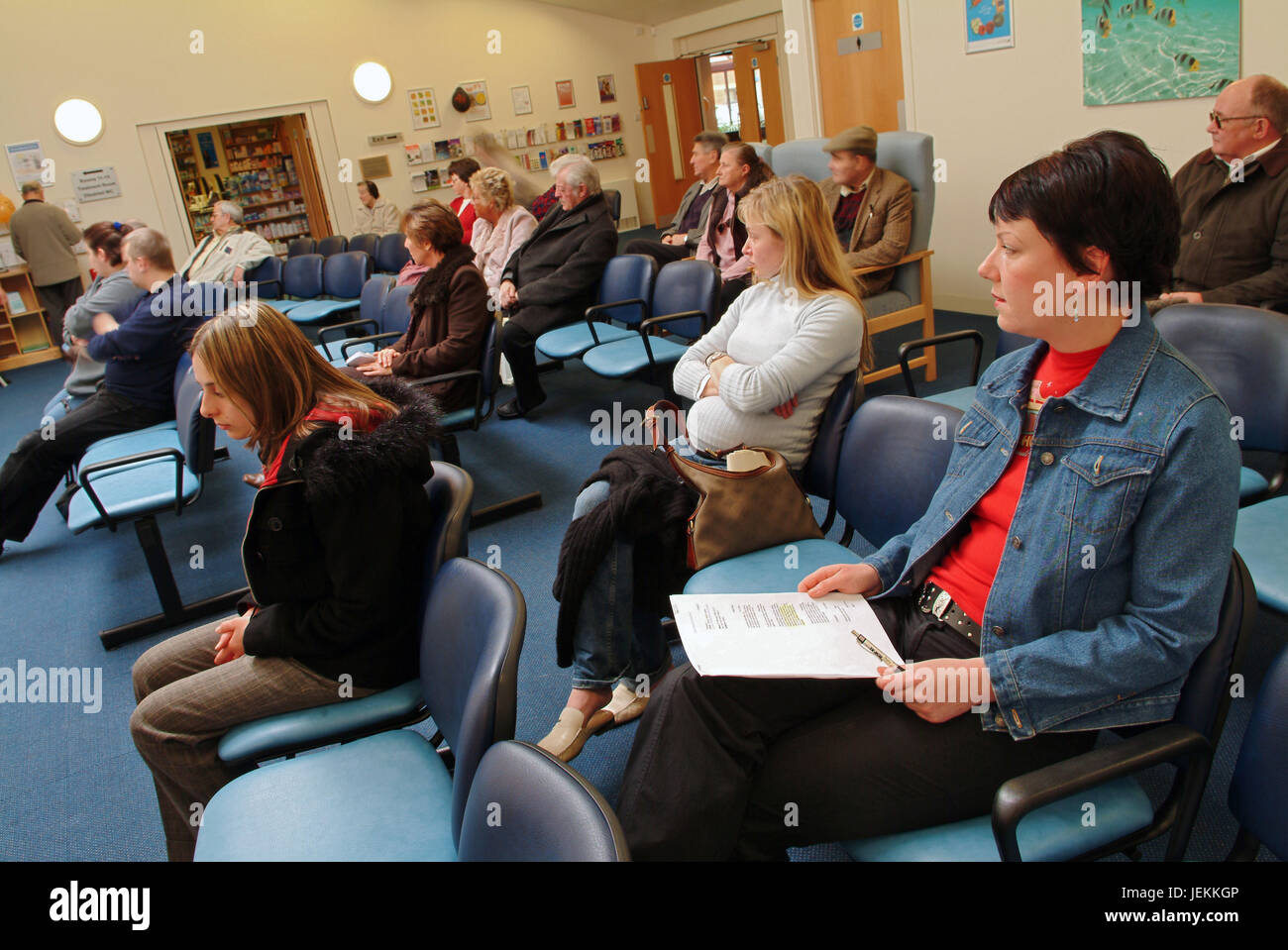 Waiting room in the NHS (National Health Service) East Quay Medical ...