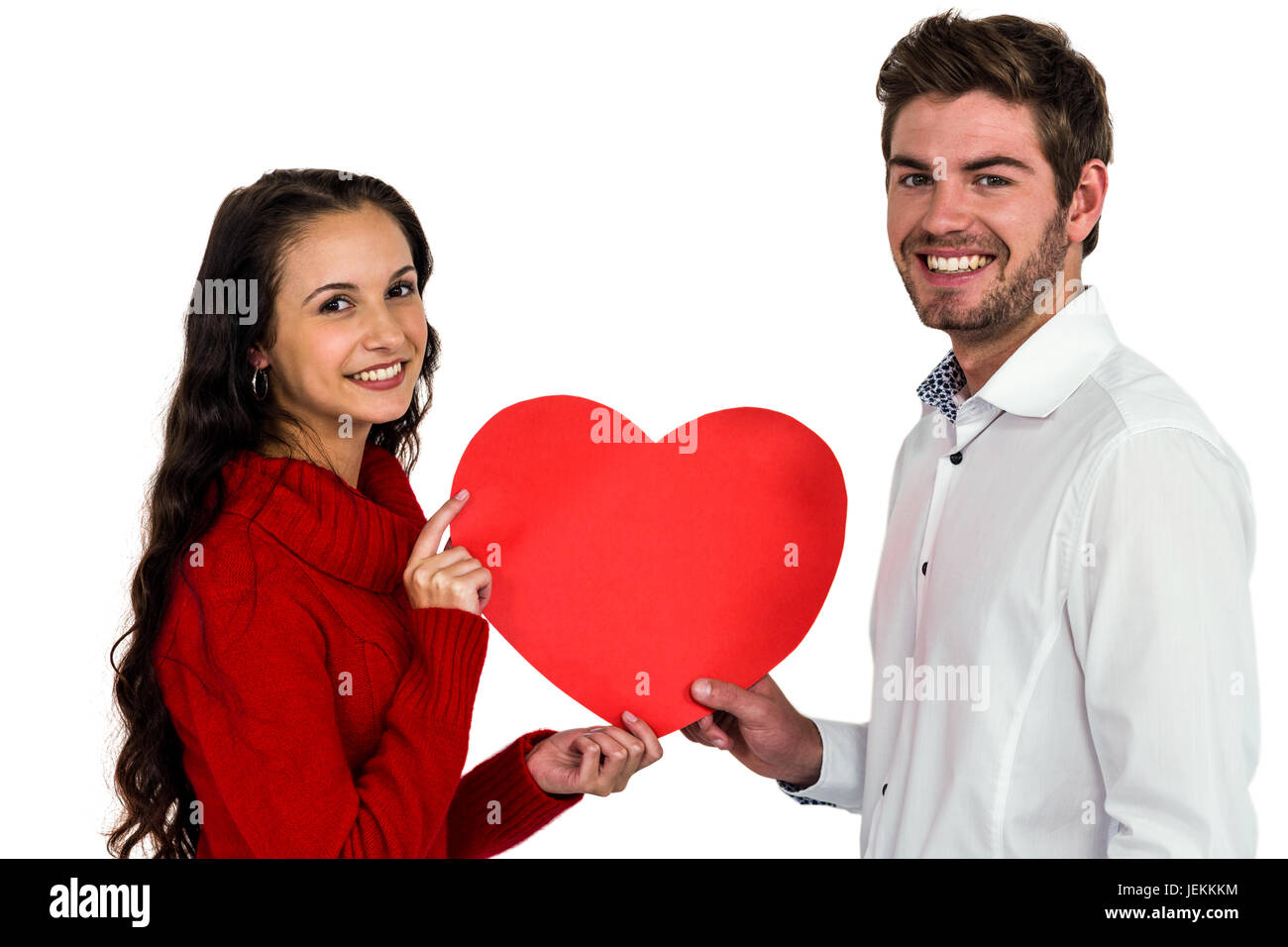Smiling couple holding paper hi-res stock photography and images - Alamy