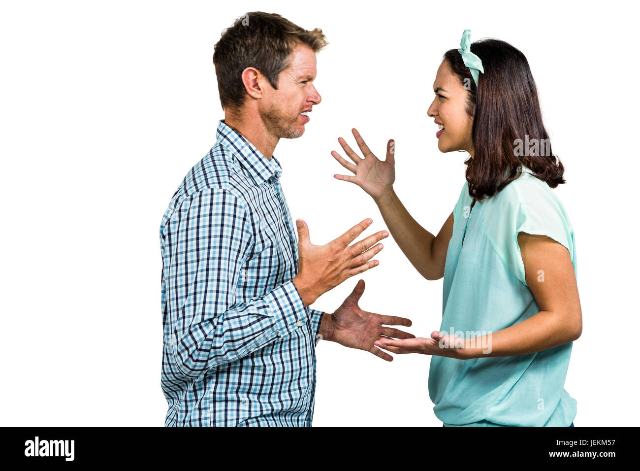 Angry couple arguing with each other Stock Photo - Alamy