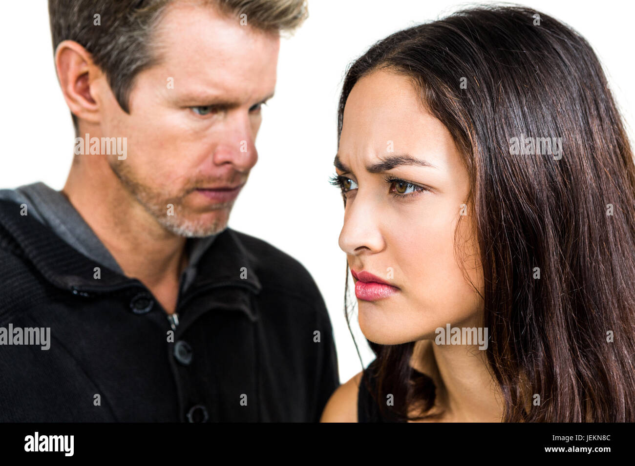 Couple not talking after argument Stock Photo - Alamy
