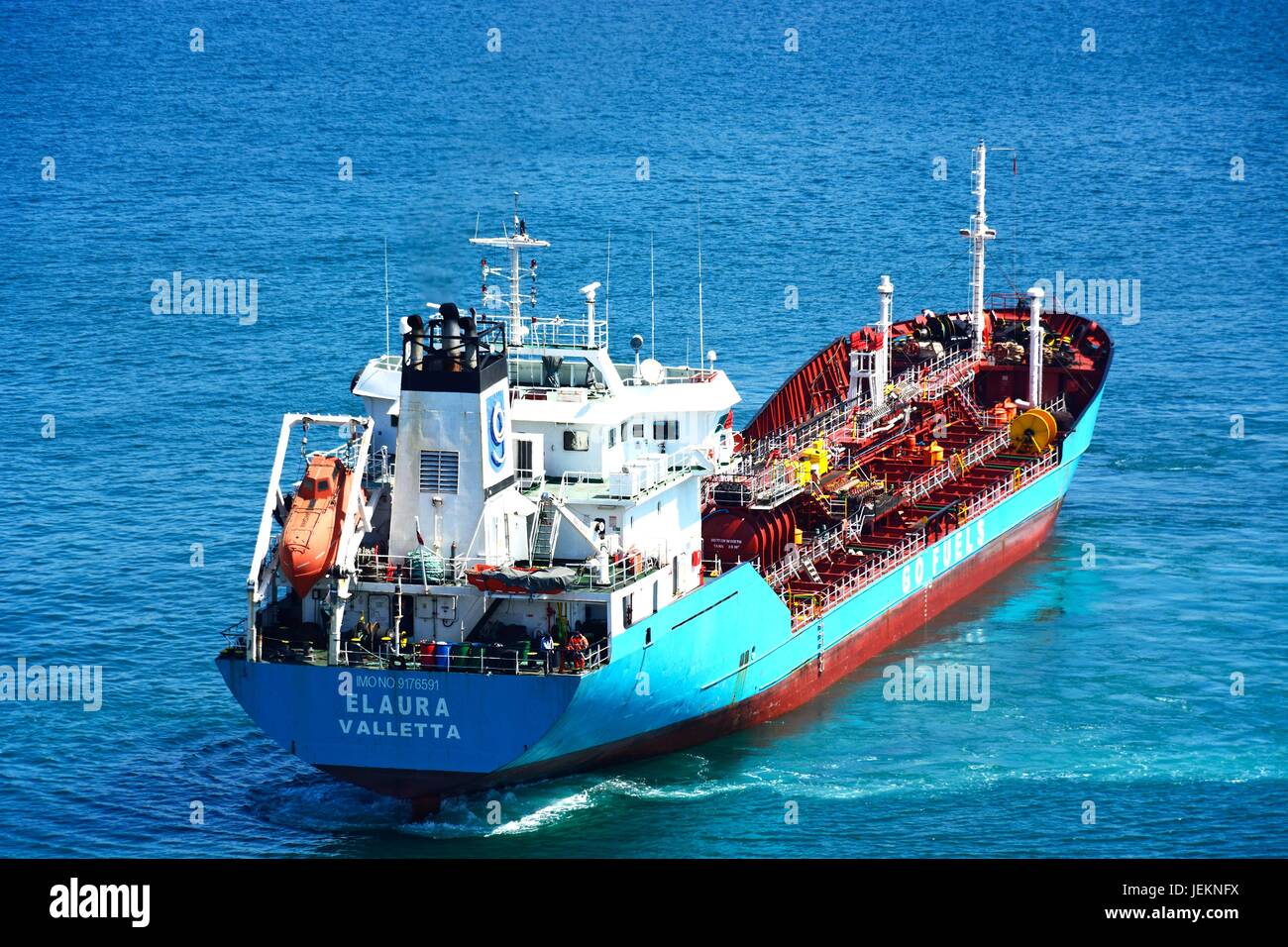 Elaura Go Fuels oil tanker in the grand harbour, Valletta, Malta ...
