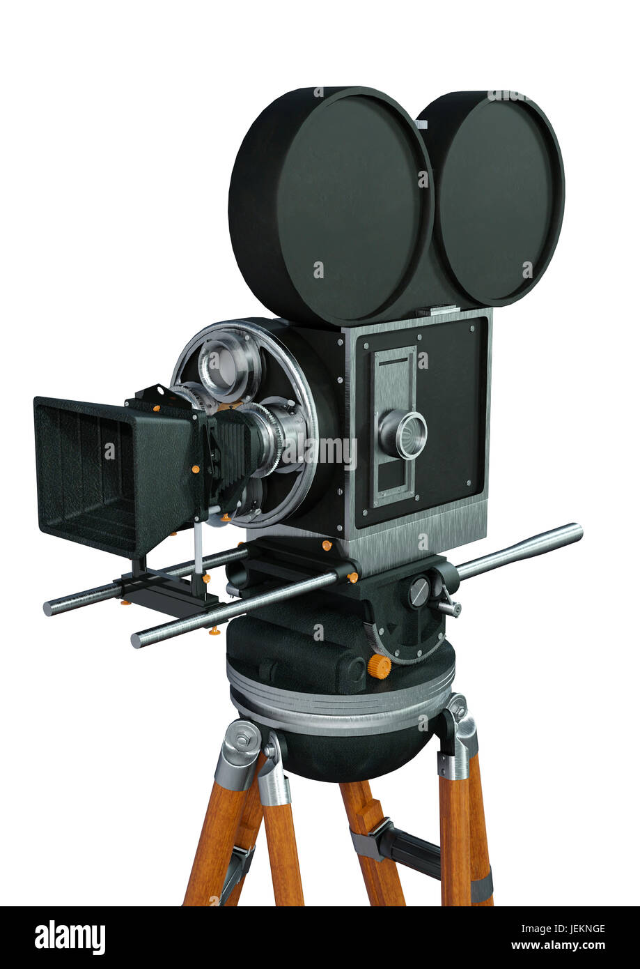 3D rendering of a filmmaker movie camera isolated on white background ...