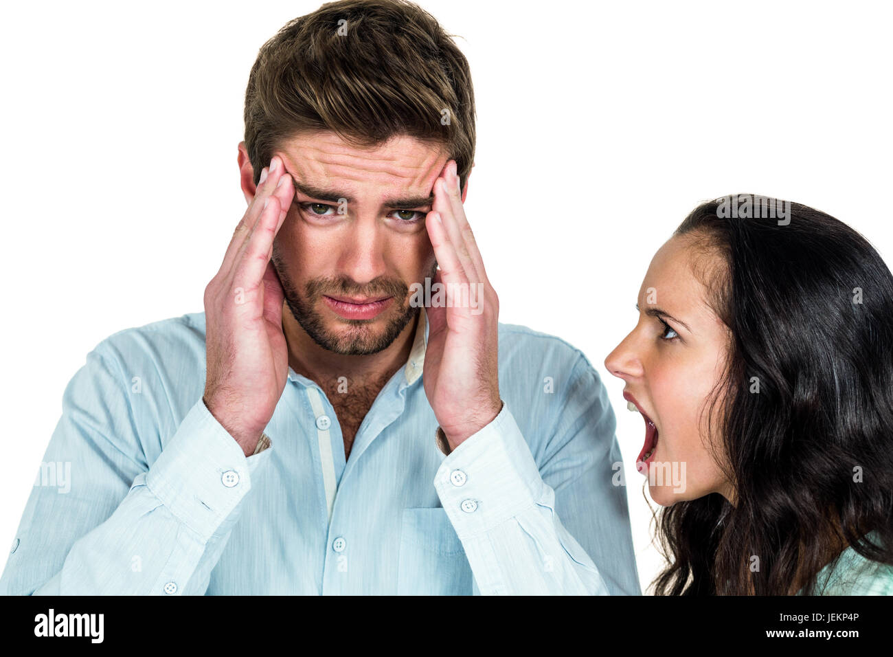 Disturbed couple having argument Stock Photo - Alamy