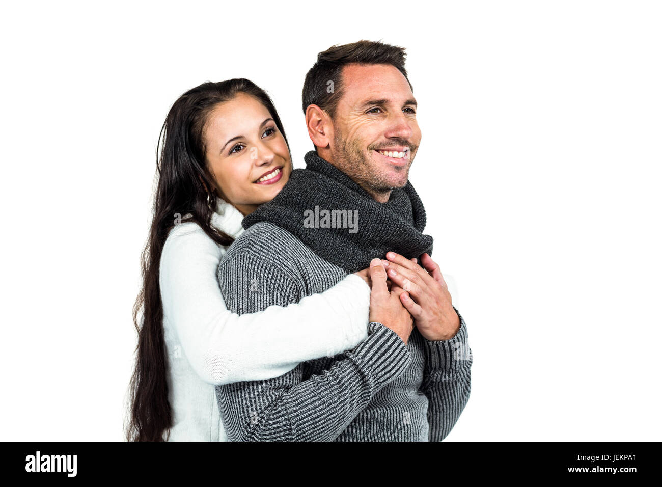 Smiling couple hugging Stock Photo - Alamy