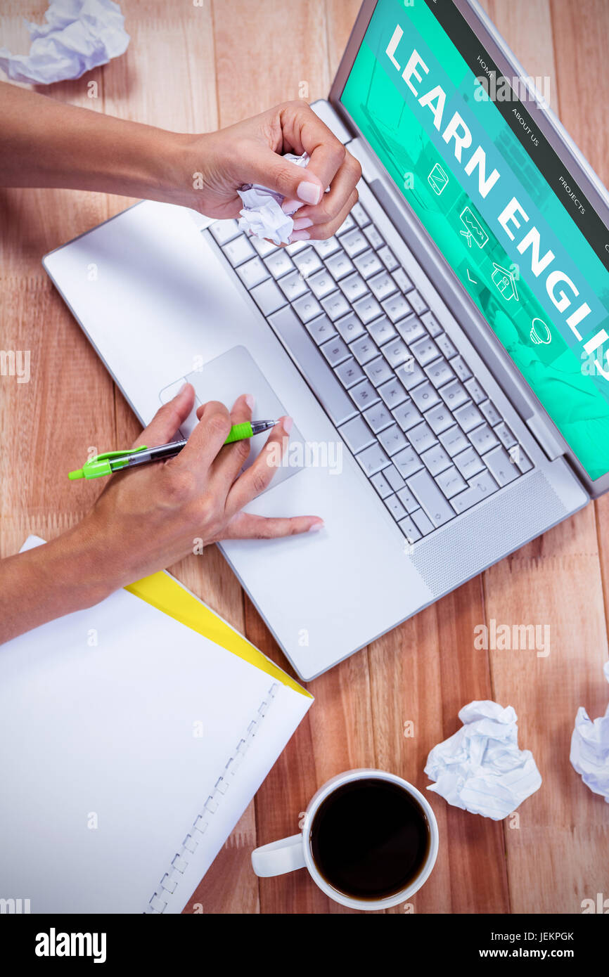 Composite image of learn english interface Stock Photo - Alamy