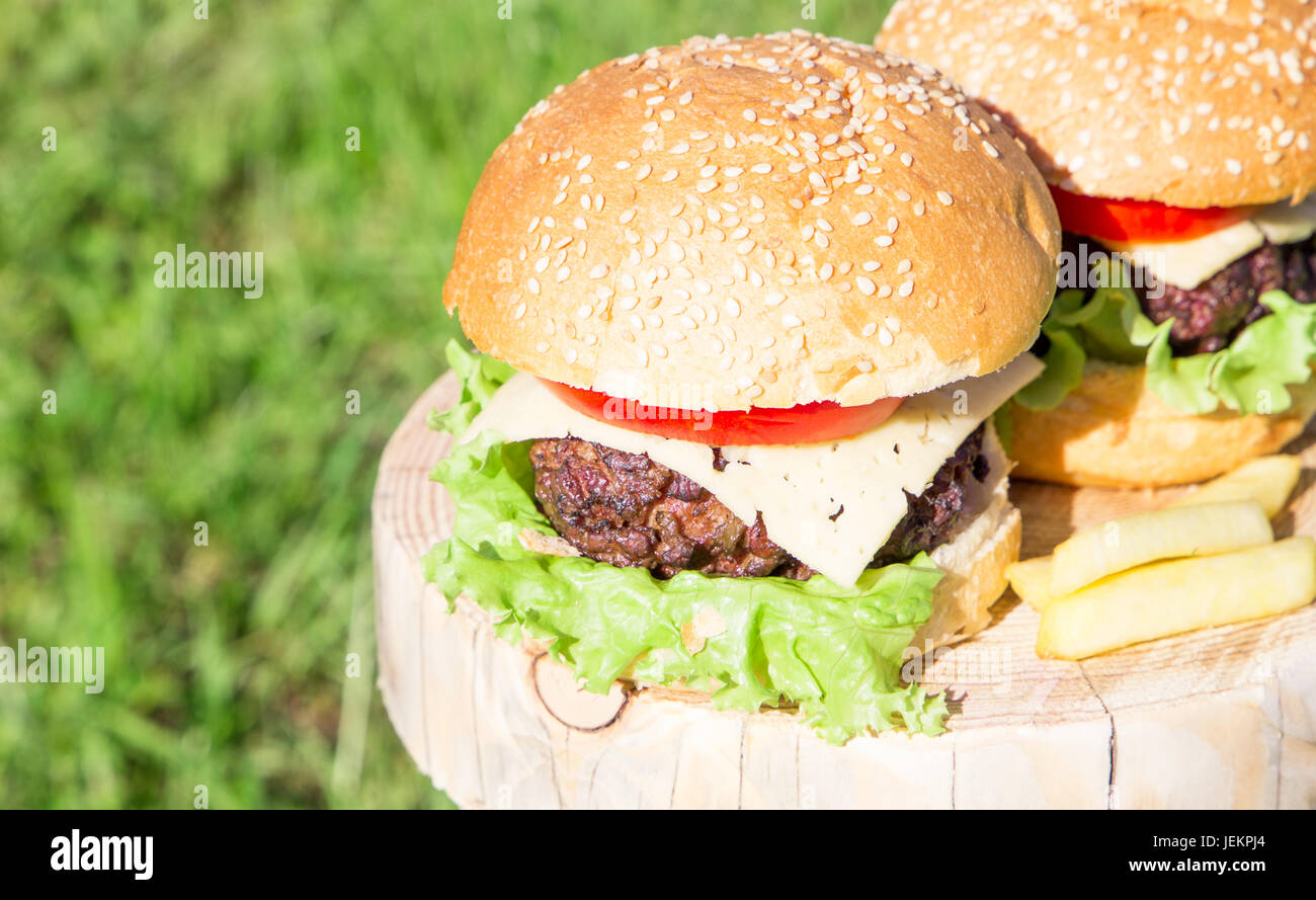 Woman cooking burger on grill hi-res stock photography and images - Alamy