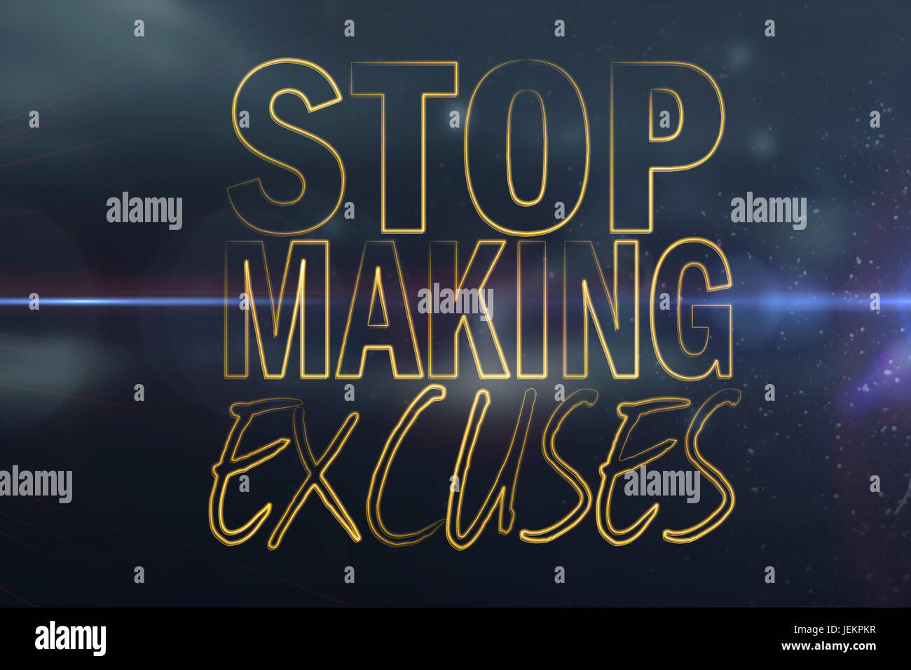 Composite image of stop making excuses Stock Photo - Alamy