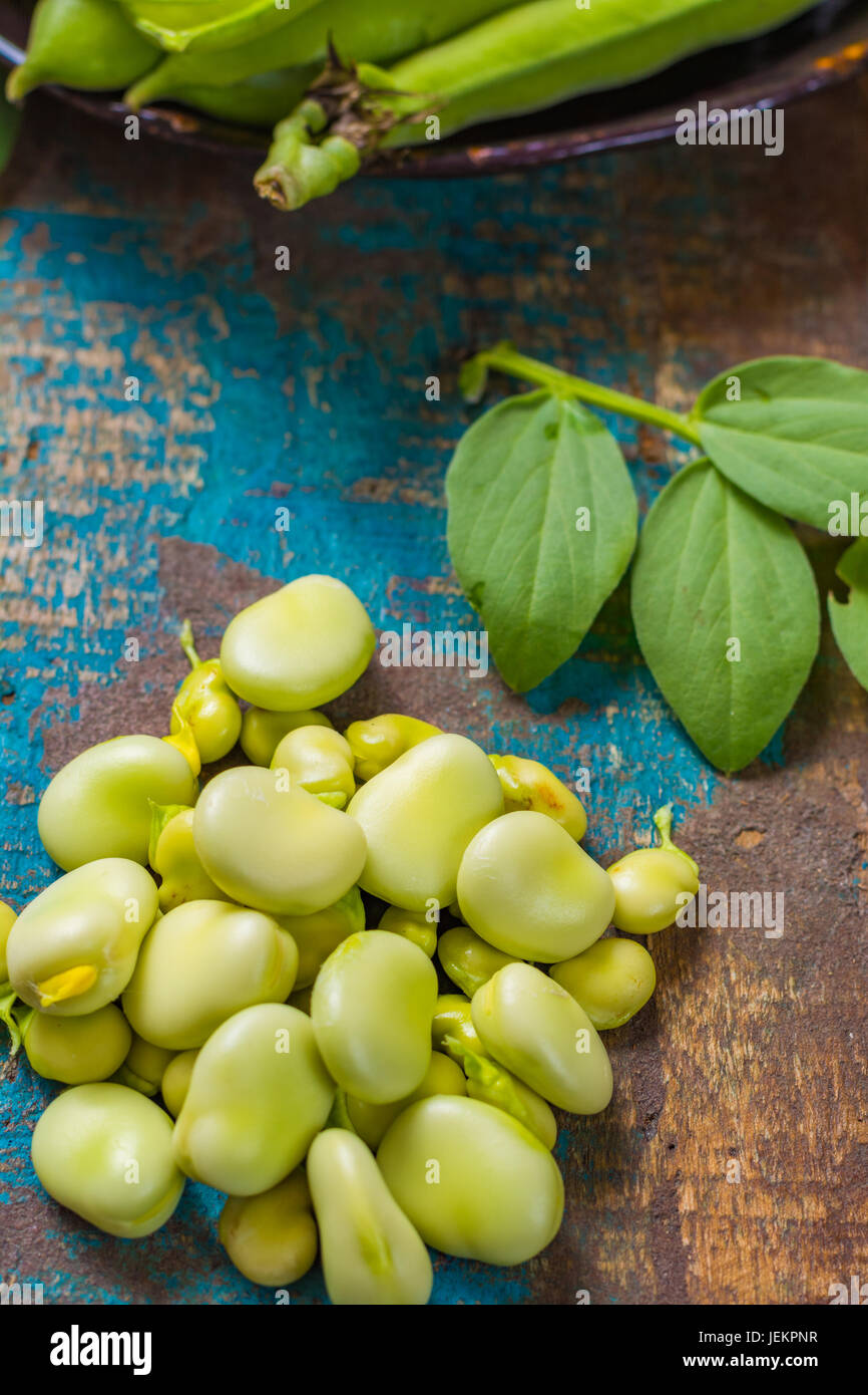 Healthy fresh legumes, new harvest on broad lima white big beans Stock ...