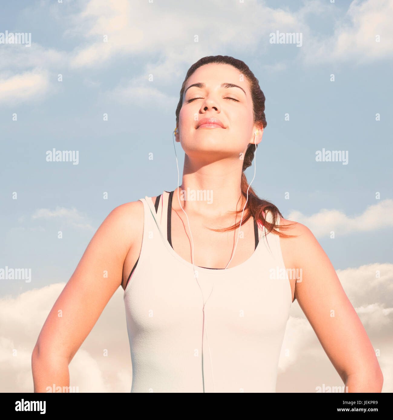 Digital composite caucasian woman in hi-res stock photography and ...