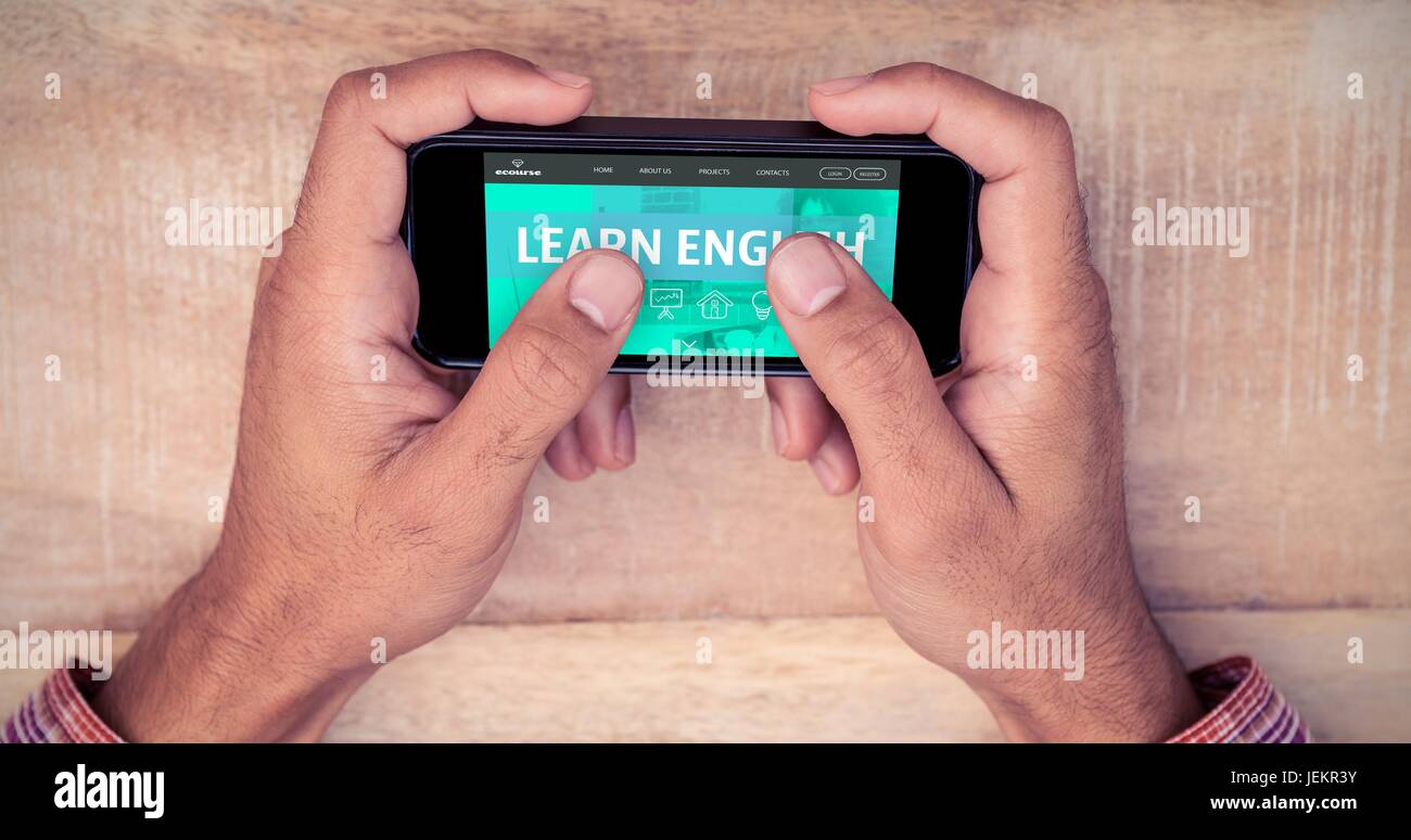 Composite image of learn english interface Stock Photo - Alamy