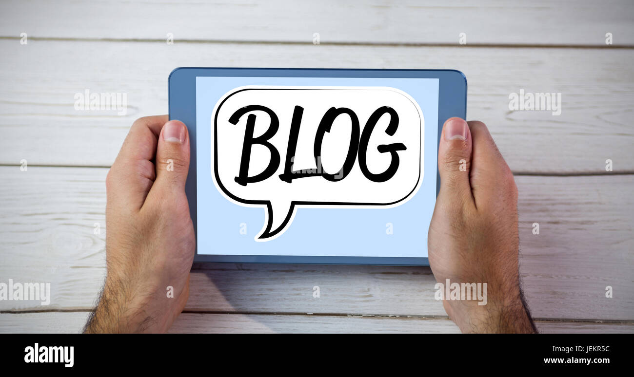 Composite image of bubble blog Stock Photo - Alamy