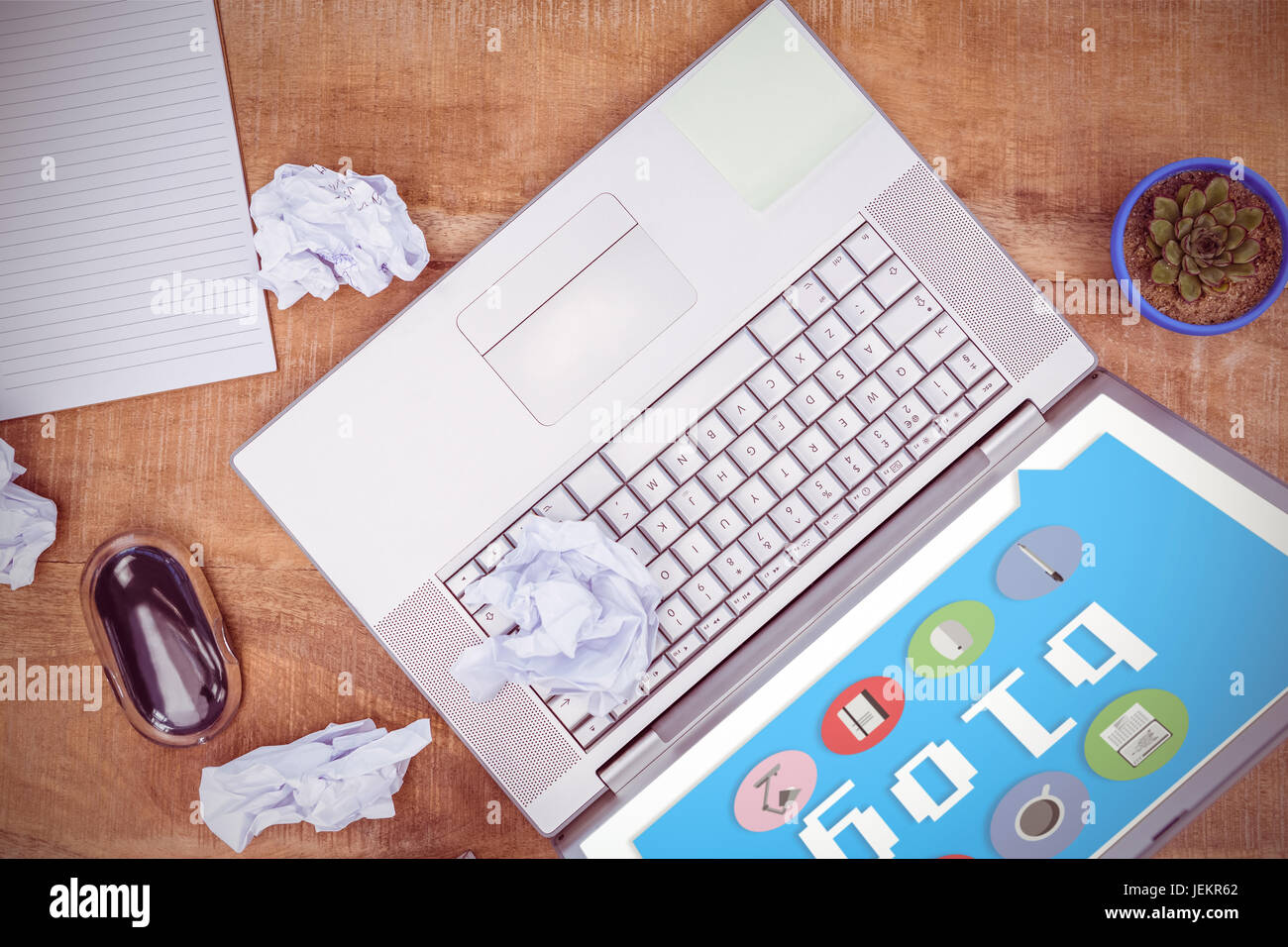 Composite image of bubble blog and pictures Stock Photo - Alamy