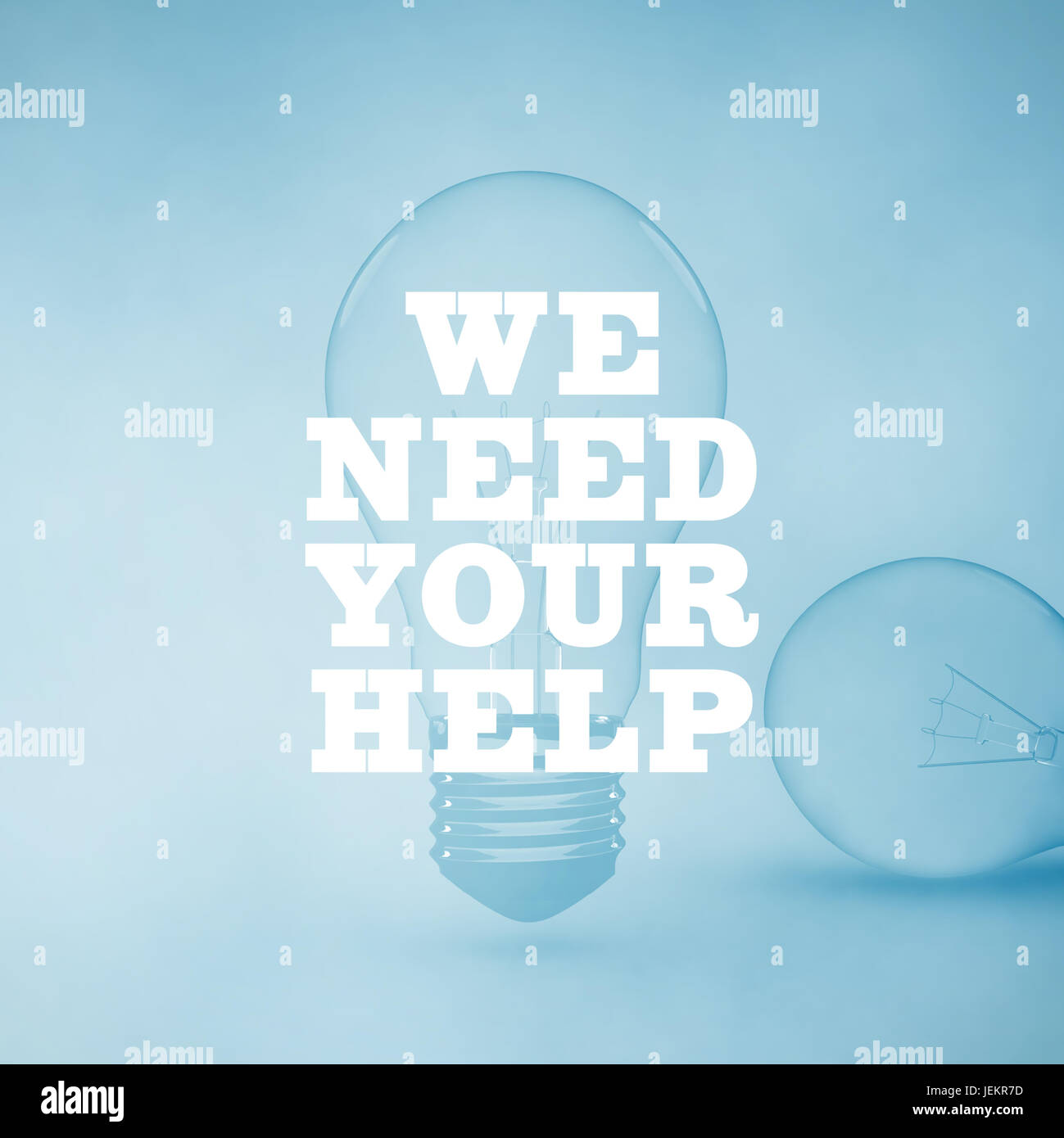 Composite image of we need your help Stock Photo - Alamy