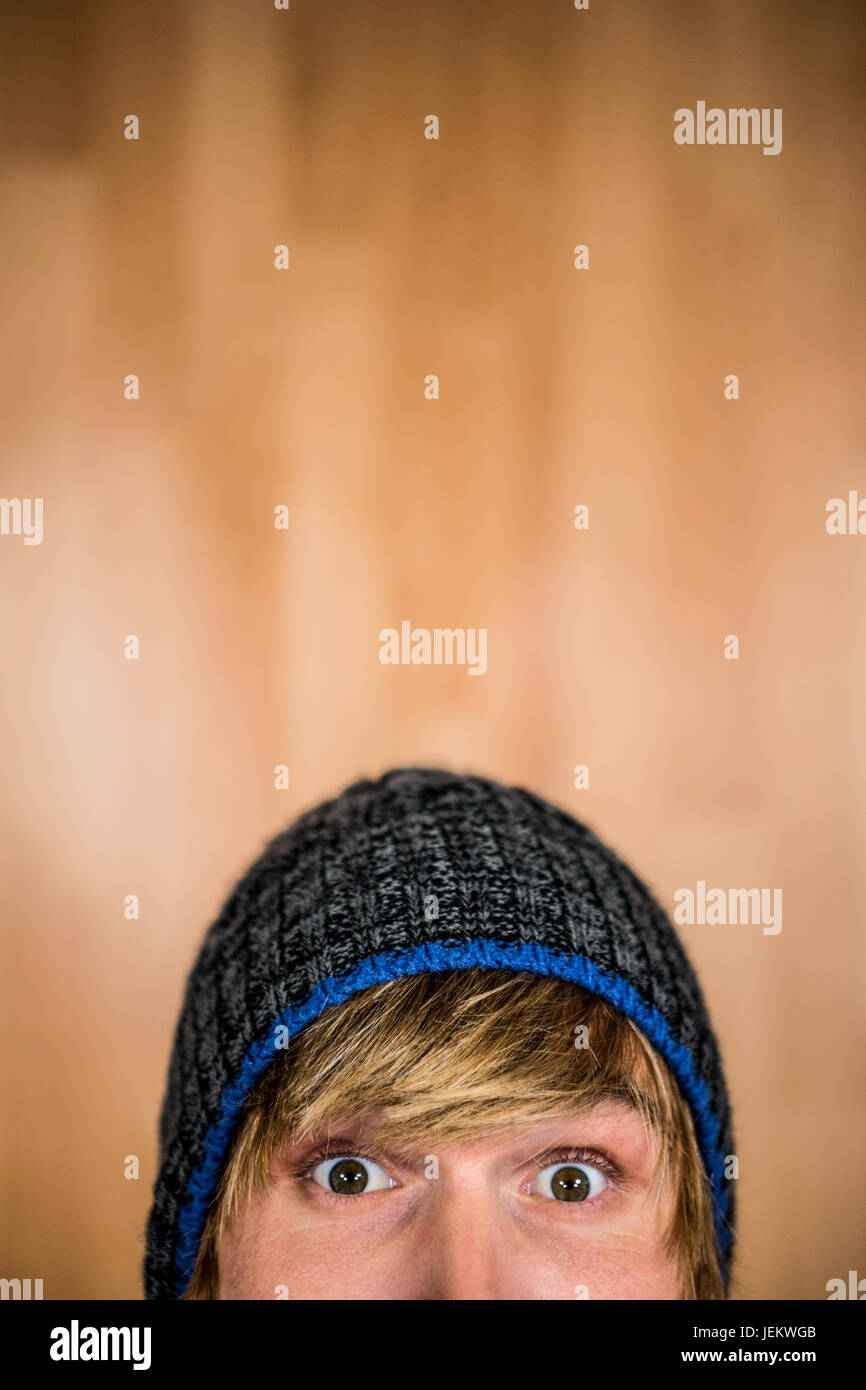 Close up of half face of hipster man Stock Photo - Alamy