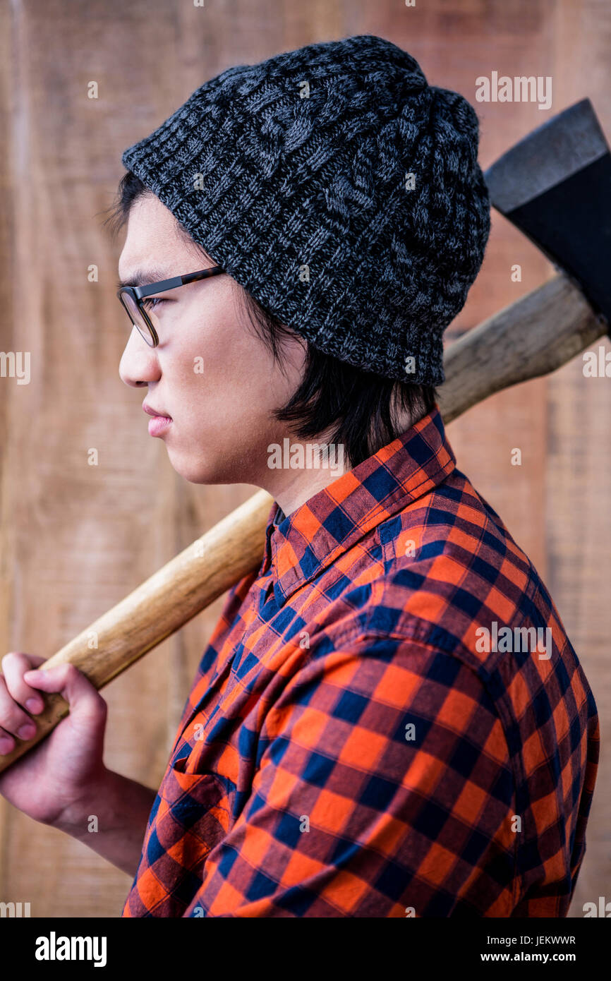 Side view hipster axe hi-res stock photography and images - Alamy