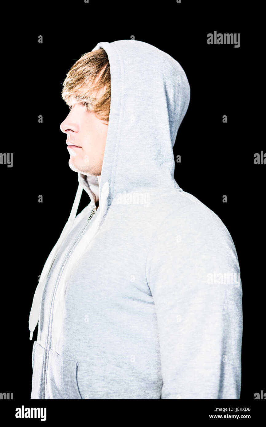 Side view of serious man looking away Stock Photo - Alamy