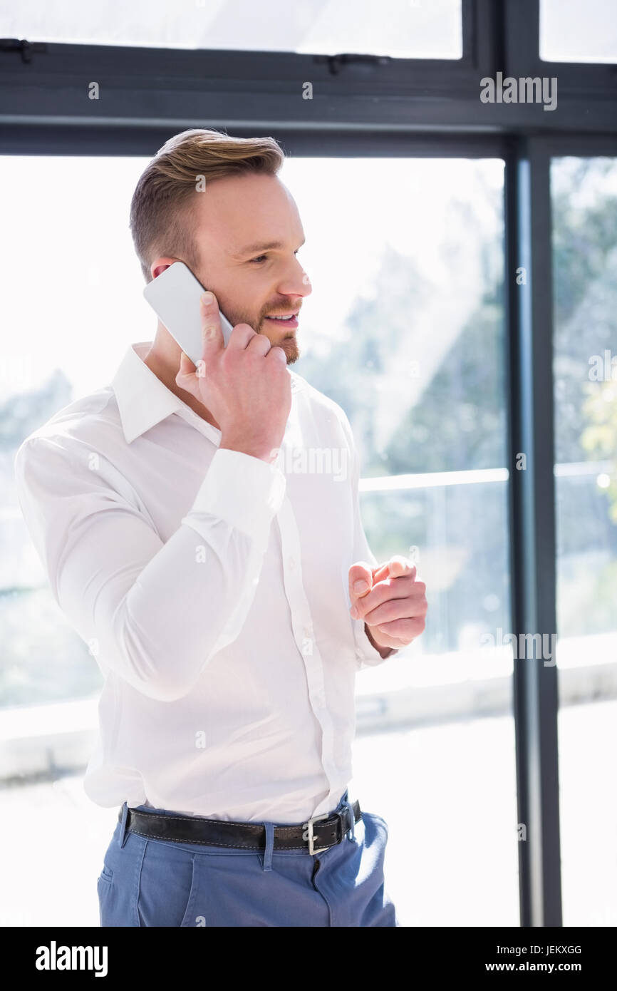 Handsome man on a phone call Stock Photo - Alamy