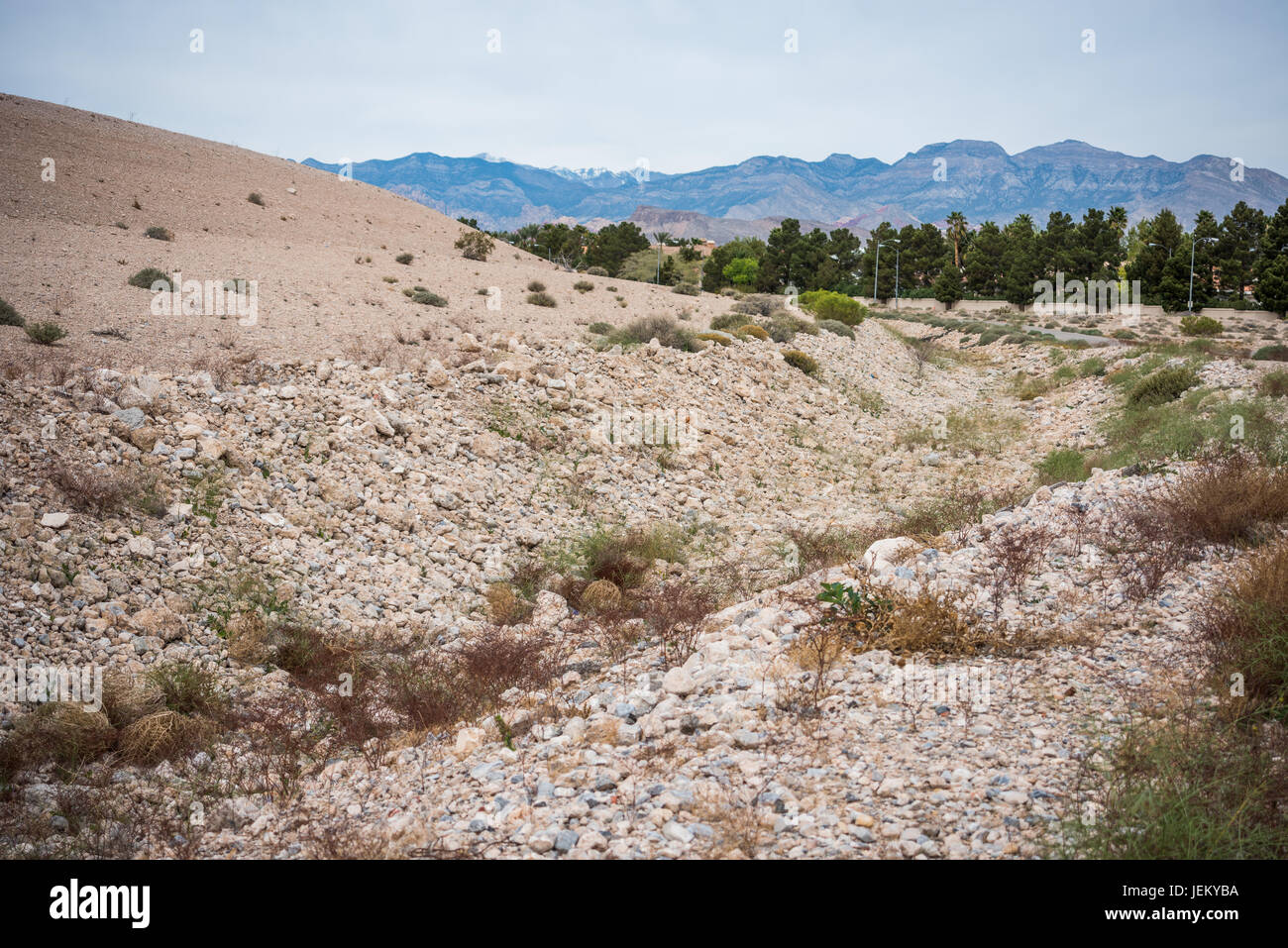 Arroyo leading to detention basin in western Las Vegas Stock Photo - Alamy