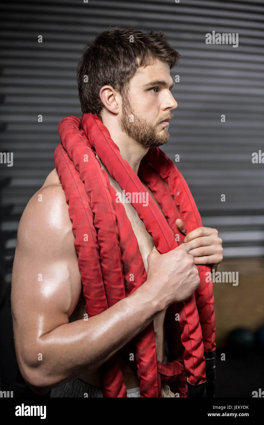 Man with rope around his neck Stock Photo - Alamy