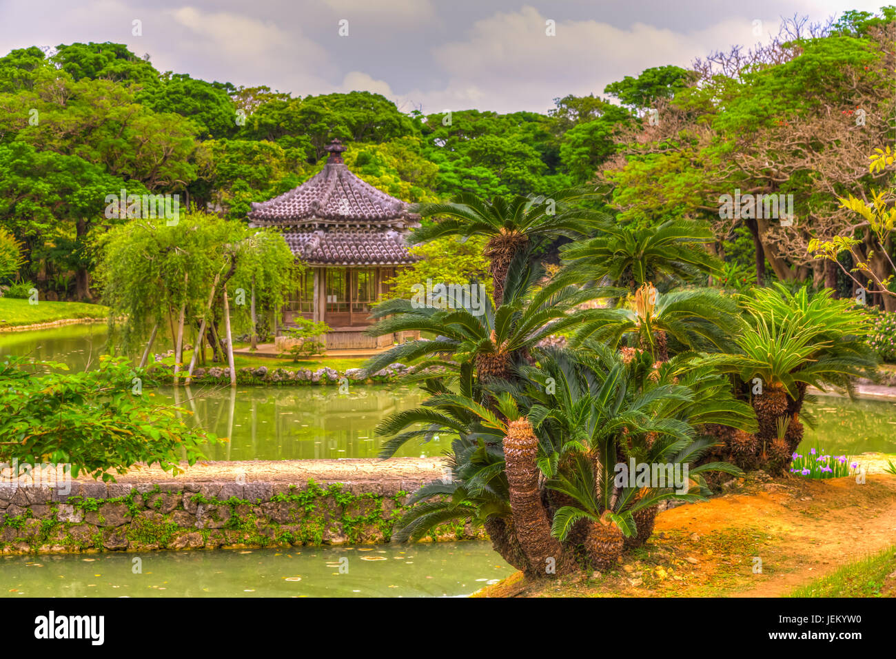 The gardens of Shikinaen, a former Royal residence are located on a ...