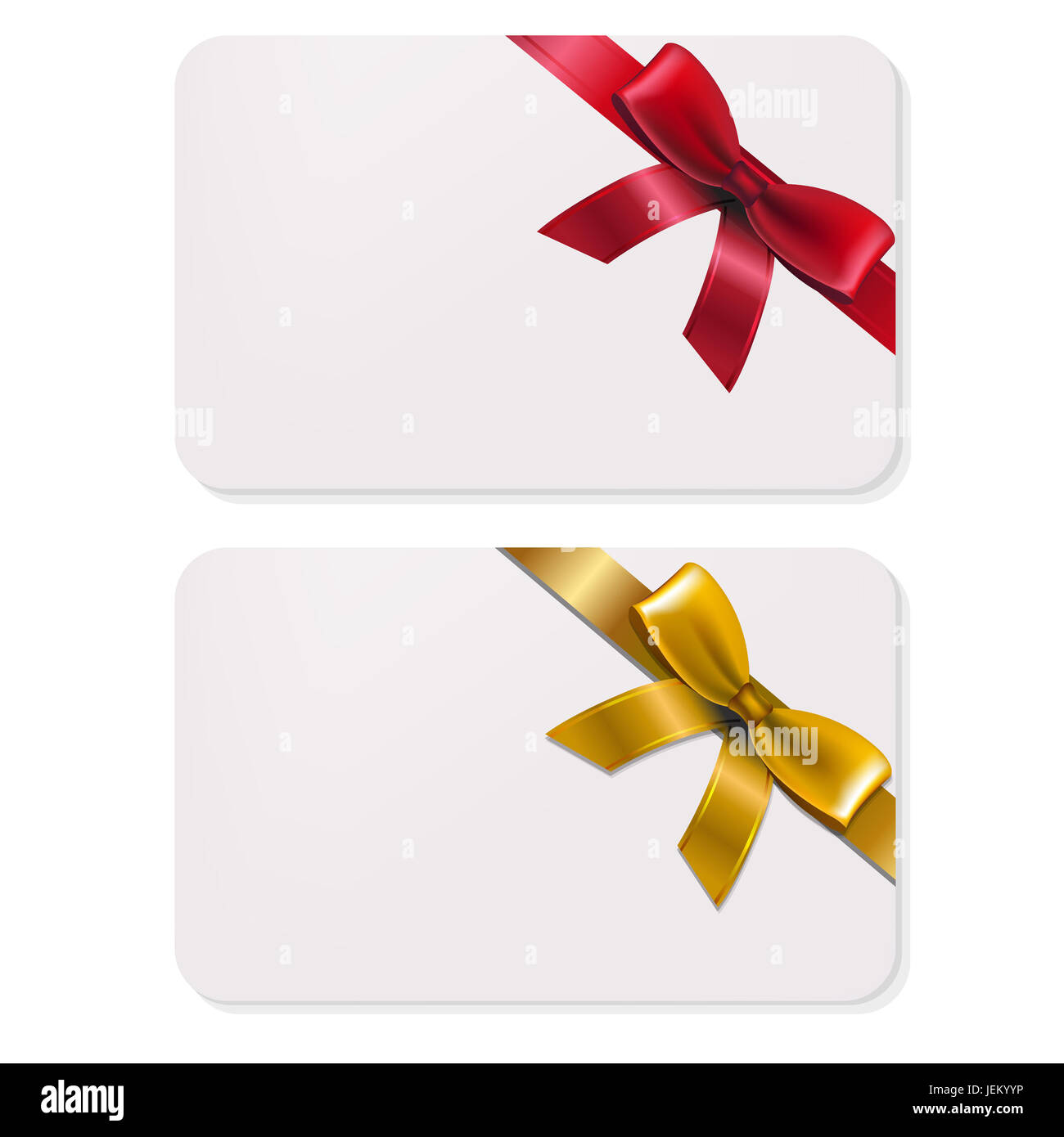 Gift Card With Bows Stock Photo - Alamy
