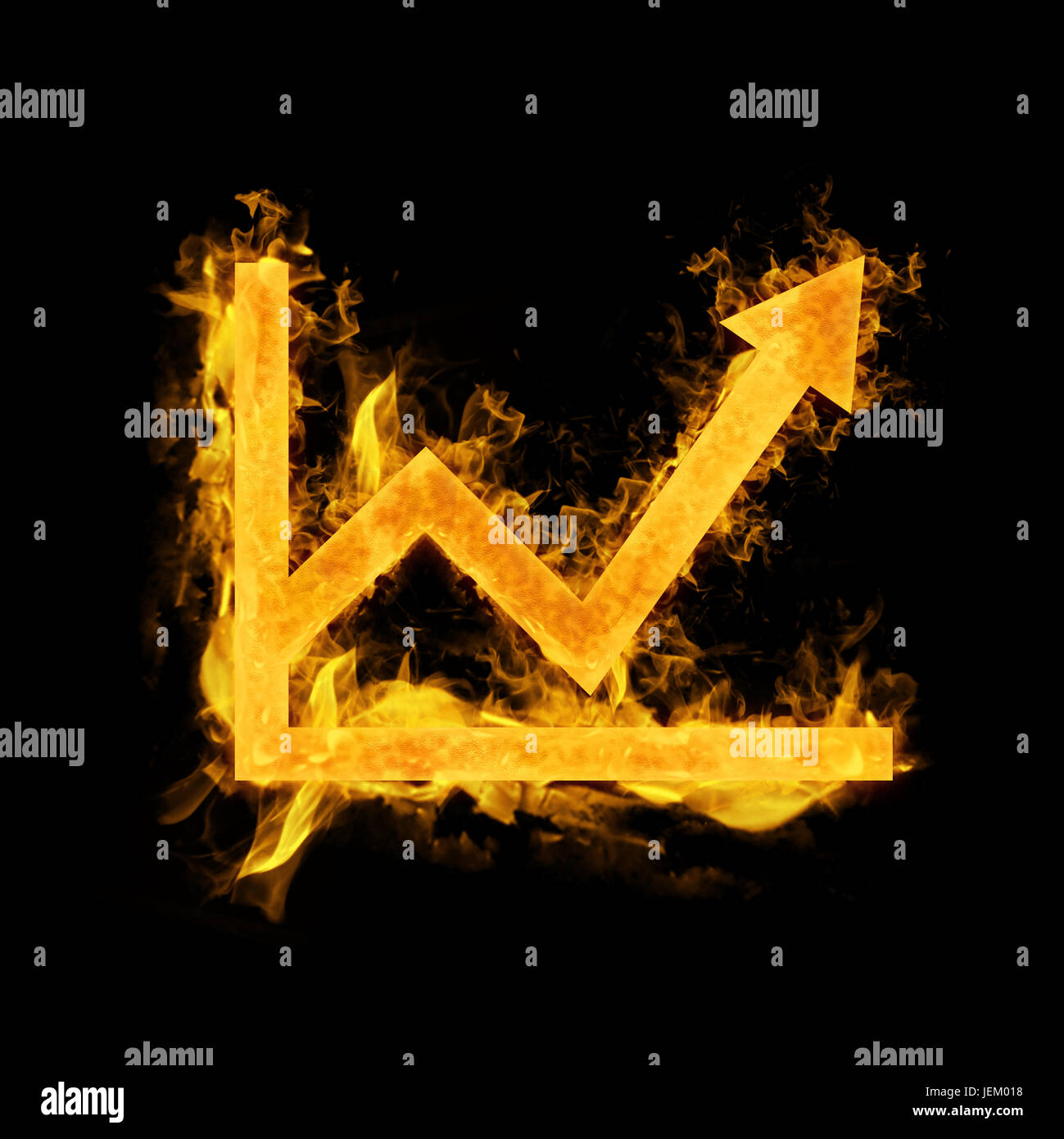 Composite image of graph in fire Stock Photo - Alamy