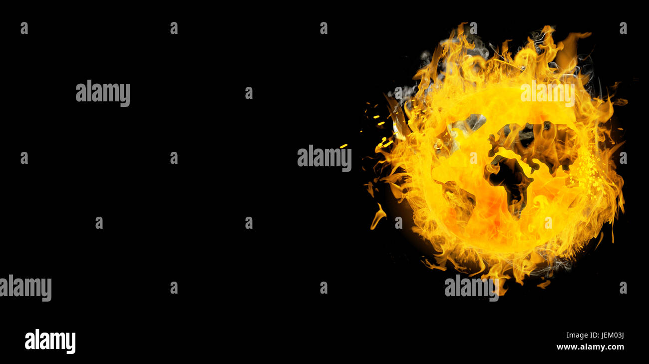 Composite image of circle on fire Stock Photo - Alamy
