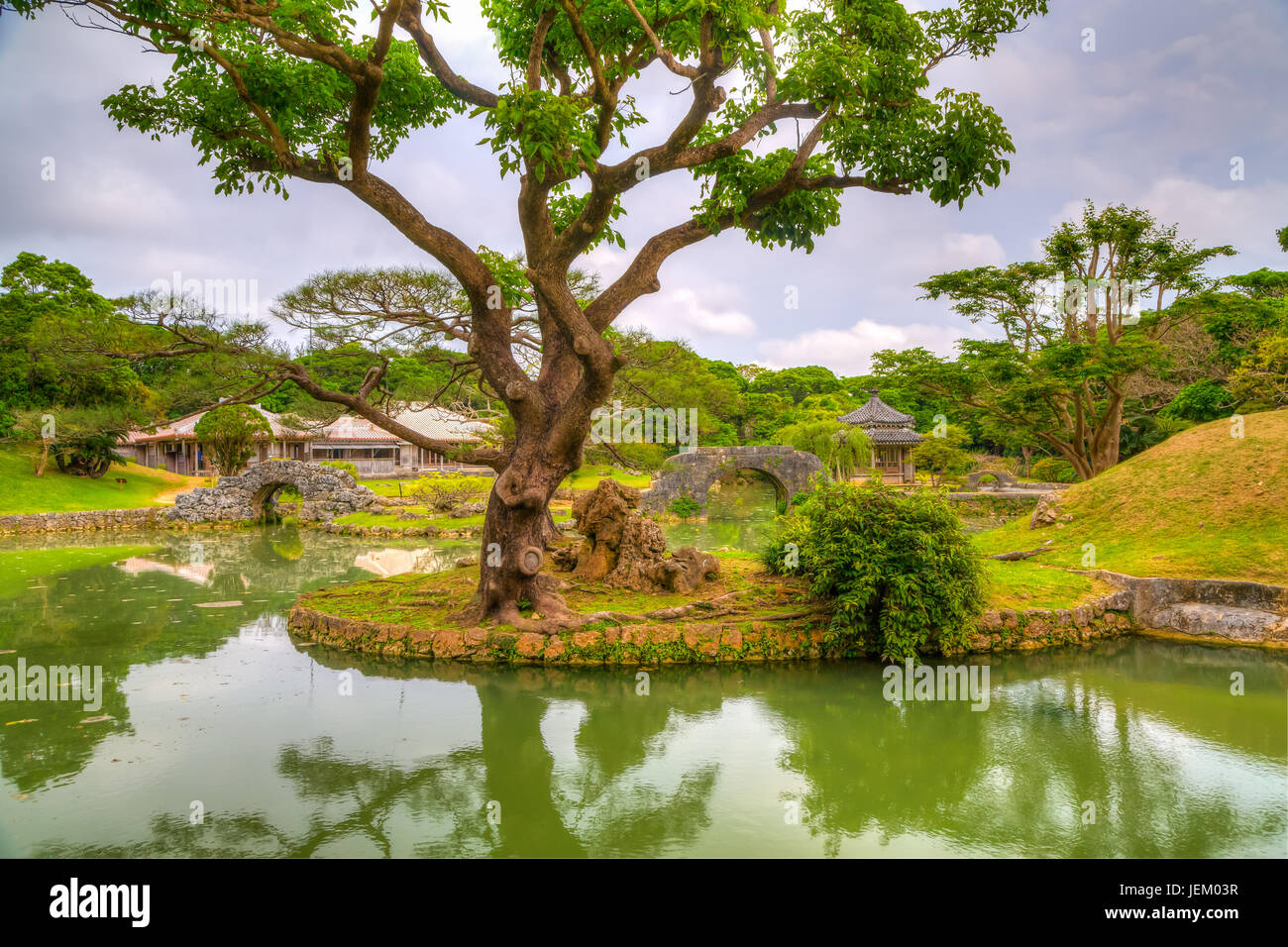 The gardens of Shikinaen, a former Royal residence are located on a ...