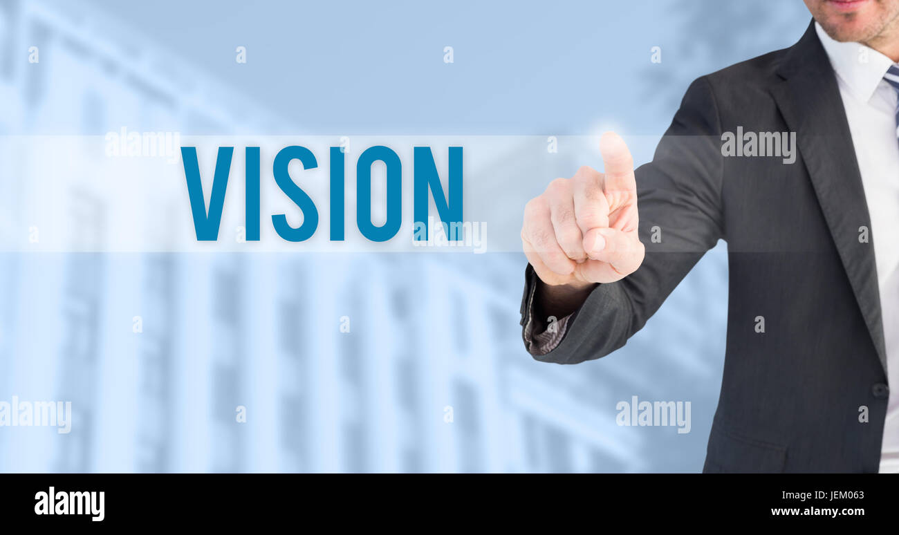 Vision against blue background Stock Photo - Alamy
