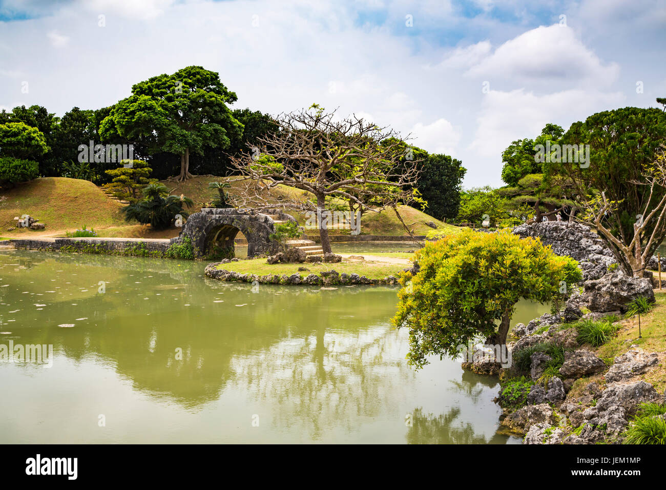 The gardens of Shikinaen, a former Royal residence are located on a ...