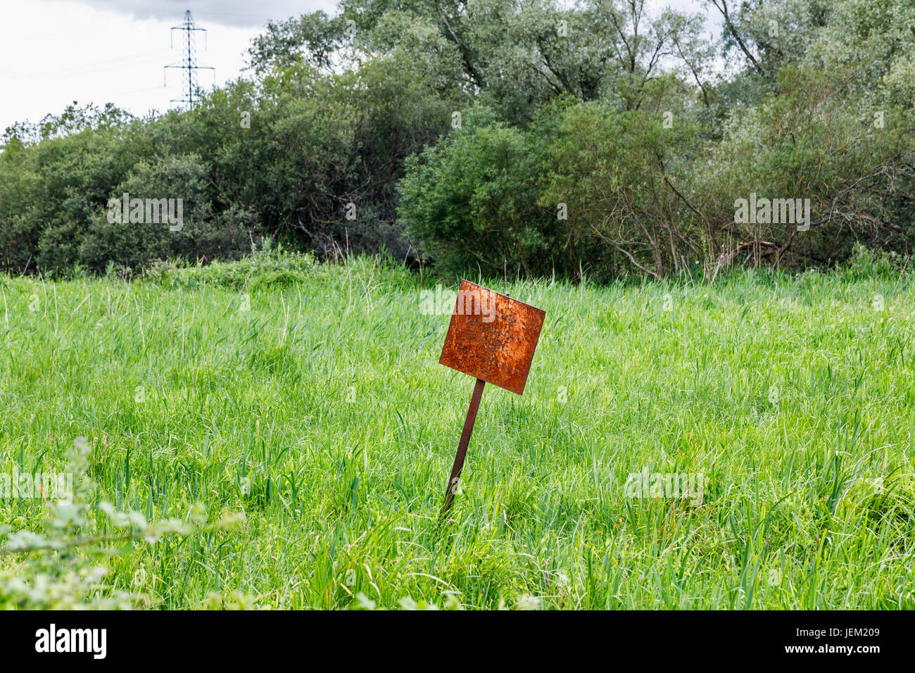 Heavily rusted almost illegible rusty Private Property sign in the ...