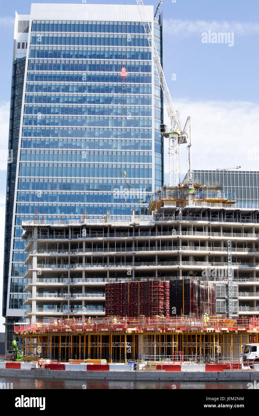 Building work on the Isle of Dog, Docklands, London Stock Photo - Alamy
