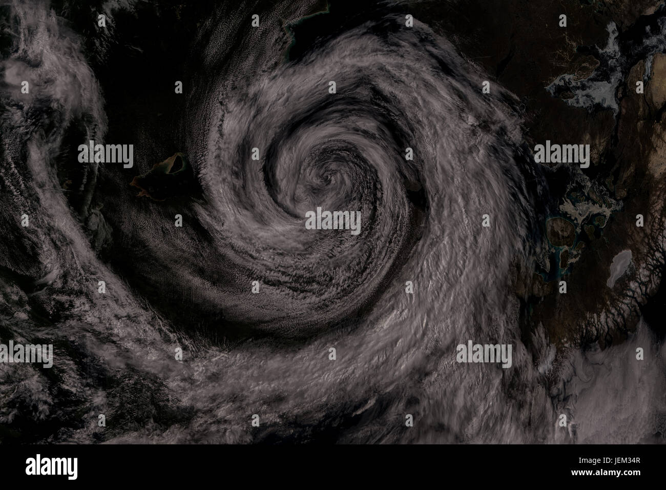 Cyclone - view from space. Elements of this image are furnished by NASA ...