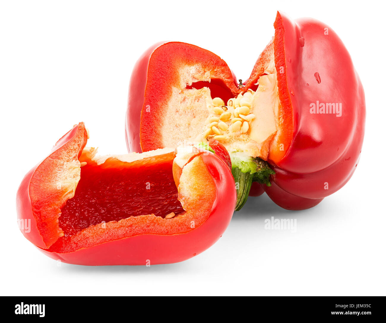 Red bell pepper. Isolation on a white background with clipping paths ...