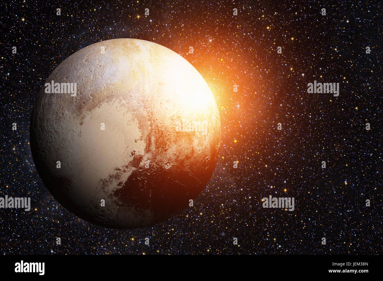 Solar System - Pluto. It is a dwarf planet in the Kuiper belt, a ring ...