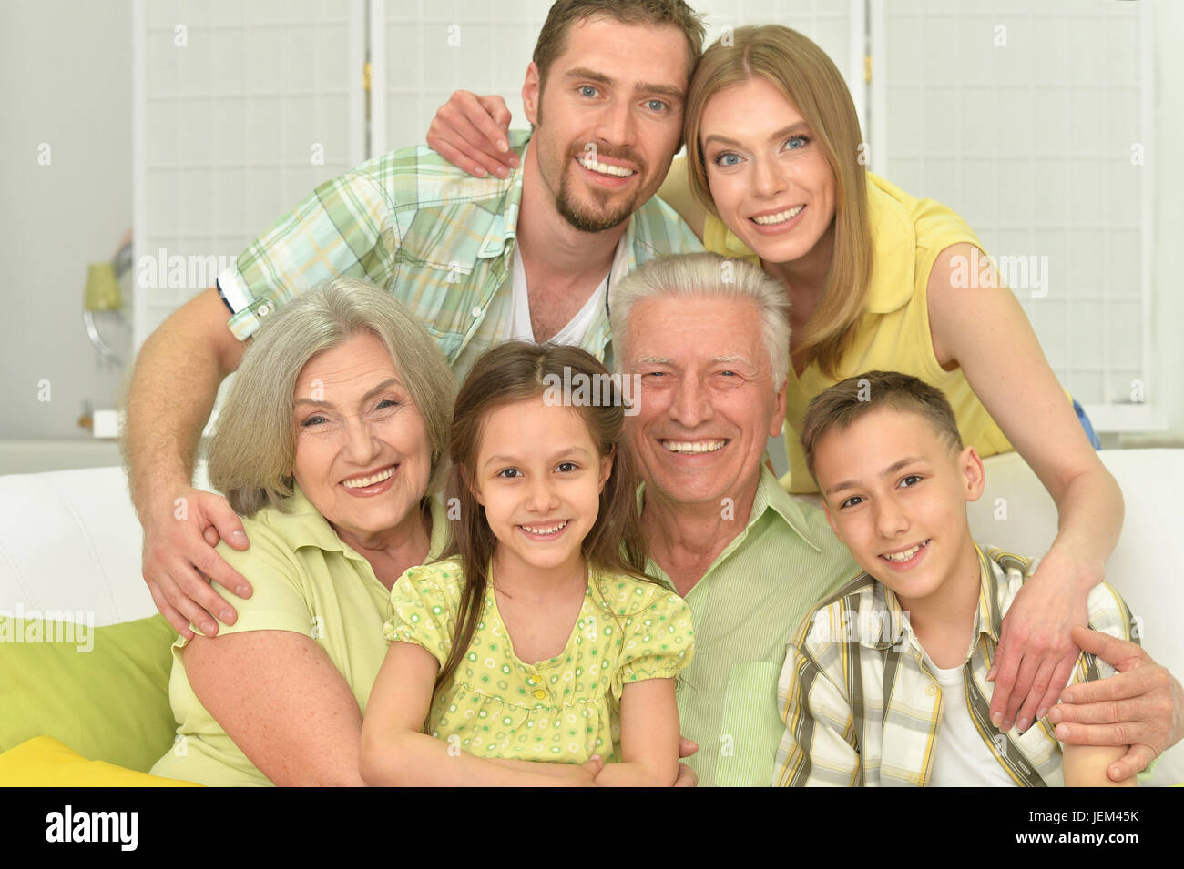 Portrait of three generations Stock Photo - Alamy