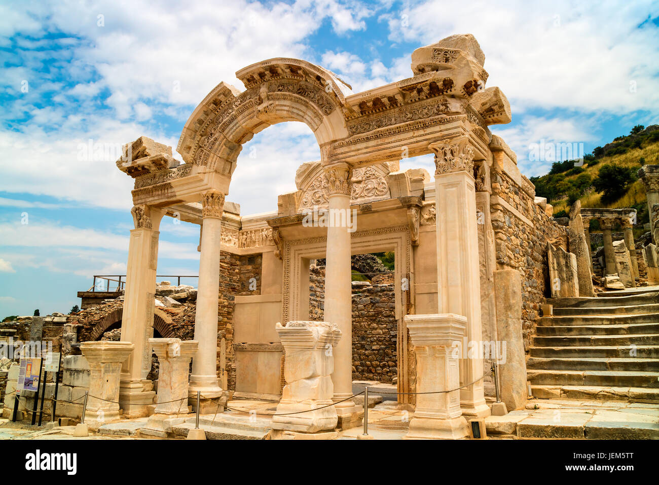 Temple of Hadrian at the Ephesus archaeological site in Turkey Stock ...