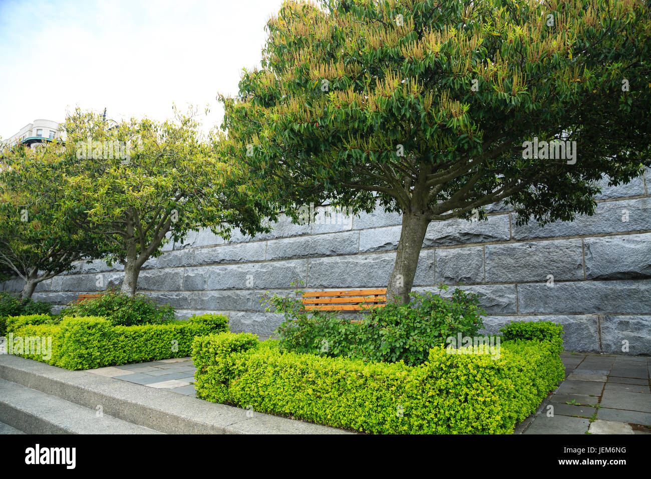 Bench in Victoria Park by Harbor Stock Photo - Alamy