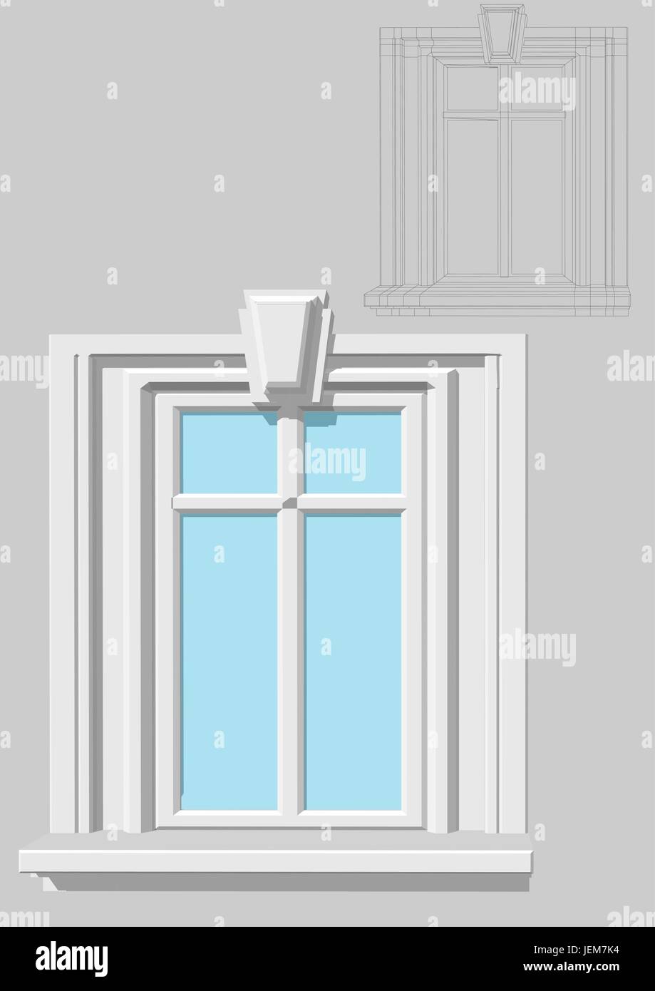 Rectangular window isolated on a grey background Stock Vector Image ...