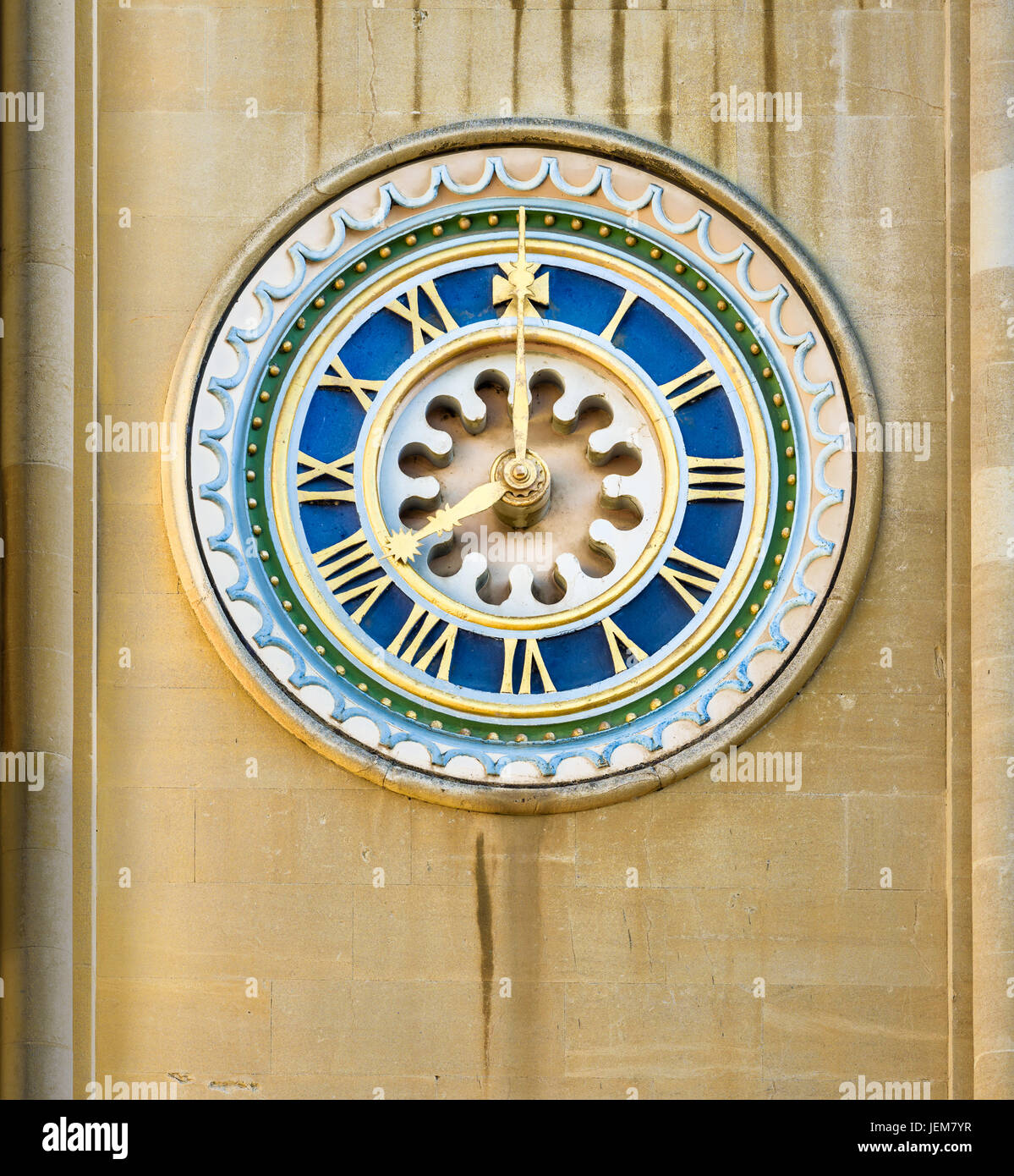 The circular clock on the exterior of the south transept of the ...