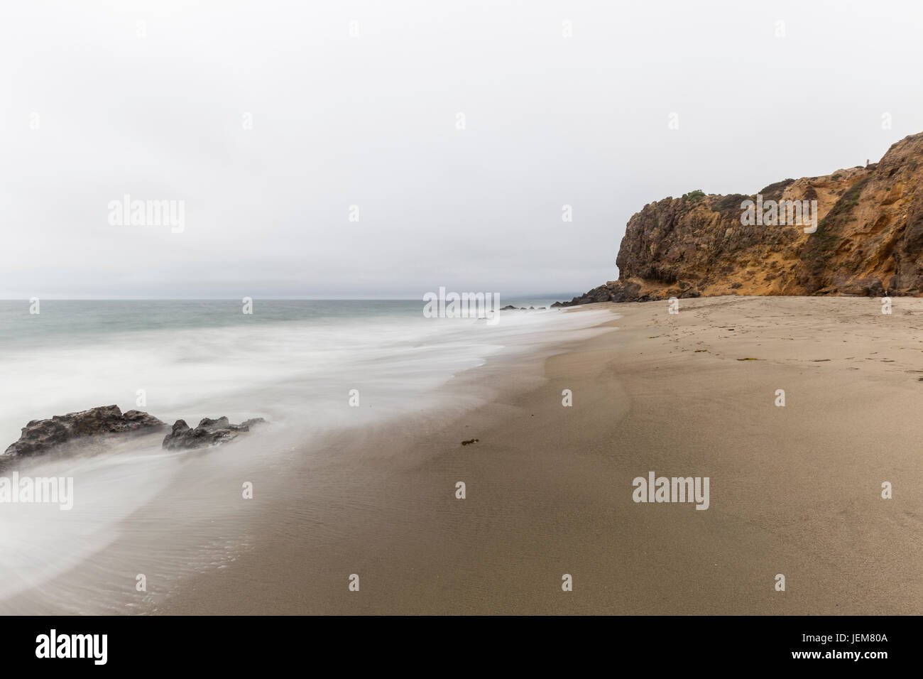 Pirates Cove and Point Dume with motion blur and clouds in Malibu ...