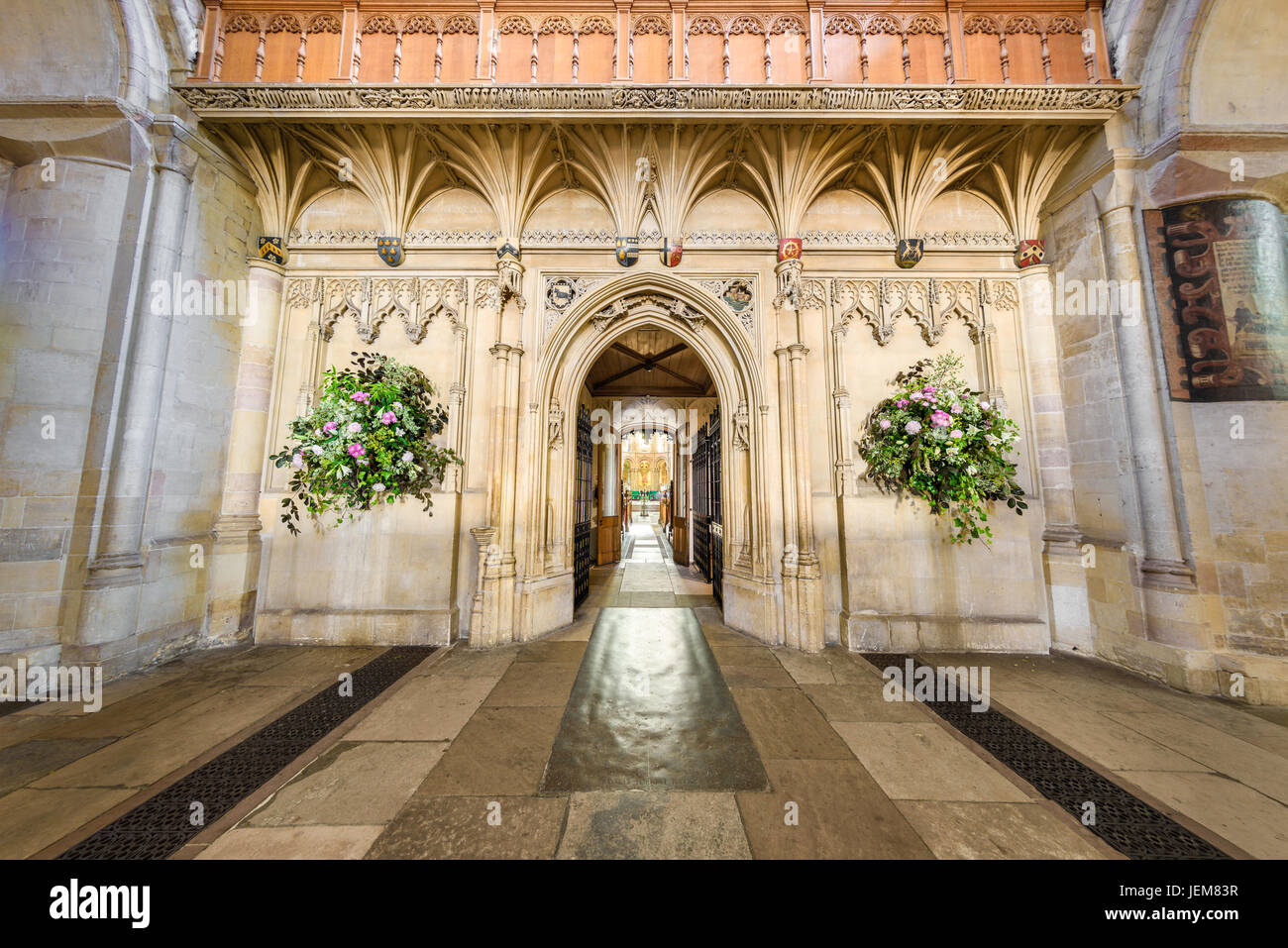 Stone rood screen separating the nave from the choir and presbytery of ...