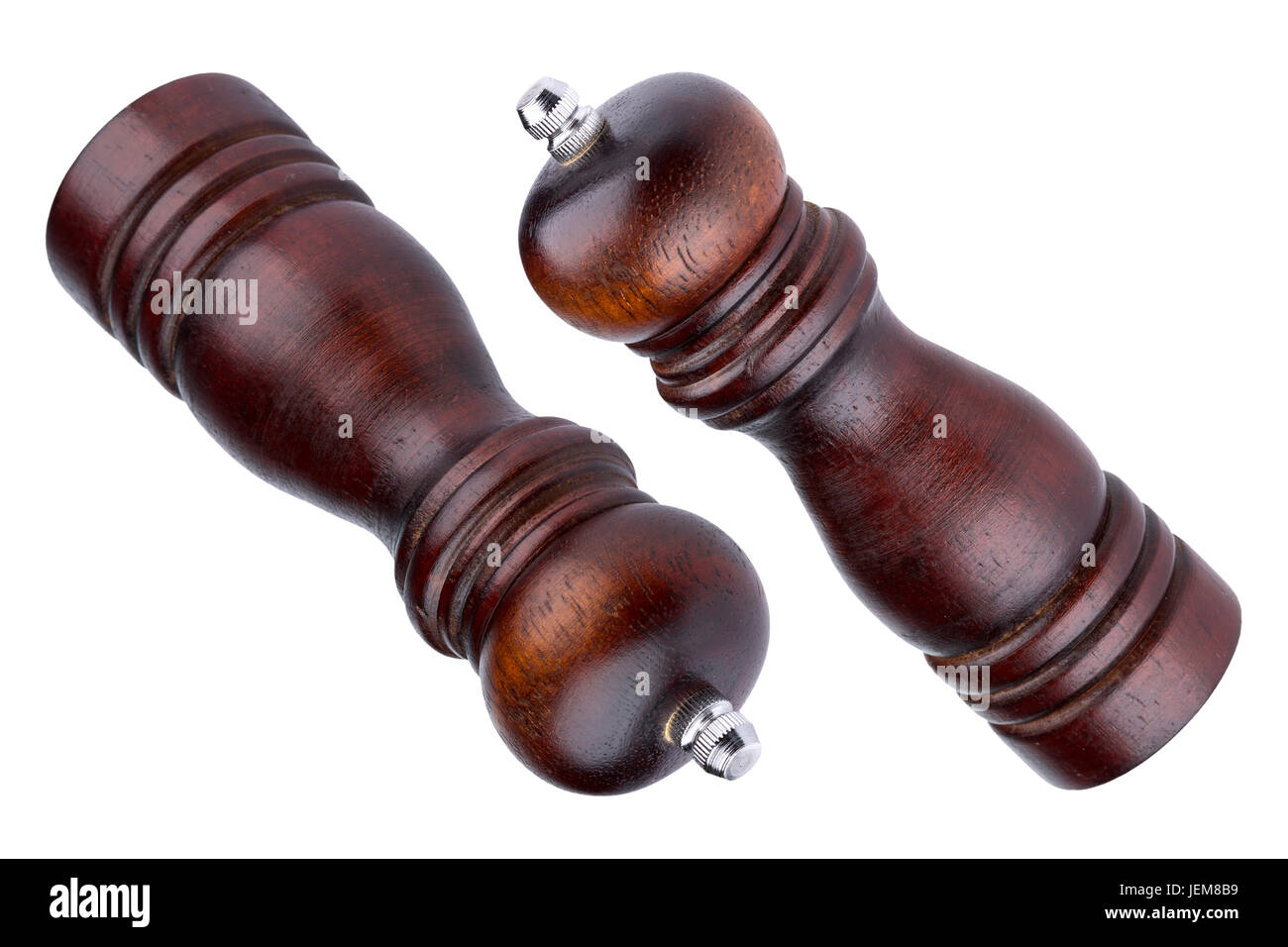 Vintage pepper mill on black Cut Out Stock Images & Pictures - Alamy