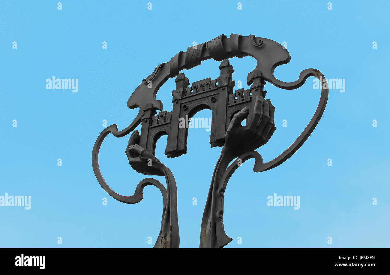 Symbol of Chernivtsi city on Saint Maria square (former Turkish square ...