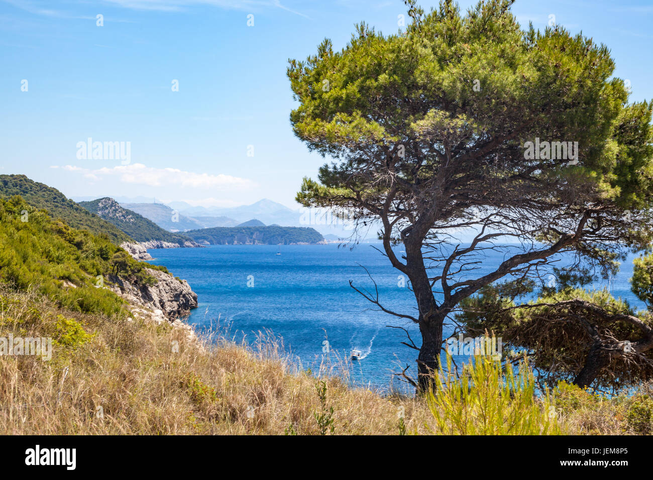 Sunj Beach, a popular sandy beach on Lopud Island, Elaphiti Islands ...