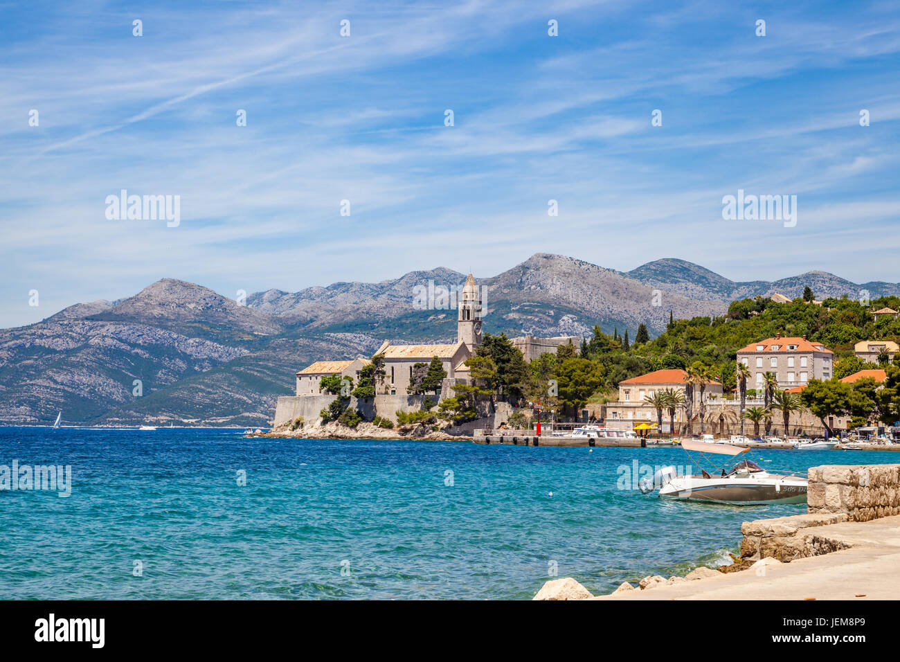 St. Mary's Church and Franciscan Monastery on the island of Lopud ...