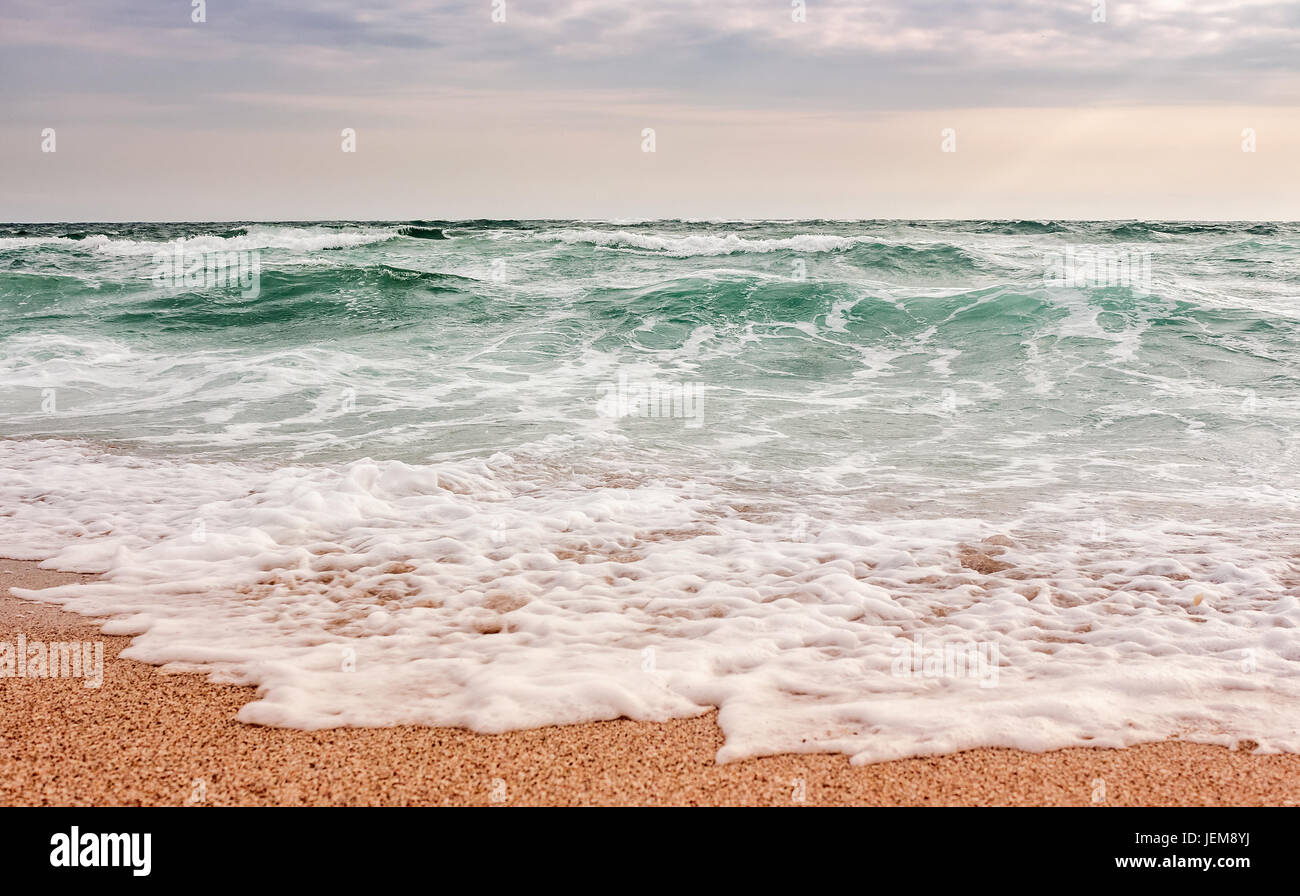 Wave beach storm hi-res stock photography and images - Alamy