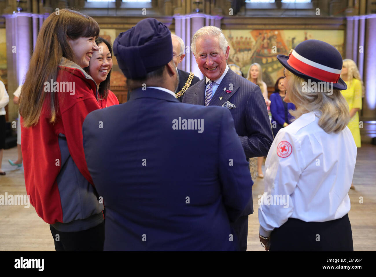 The Prince of Wales attend a reception in Manchester Town Hall to thank ...