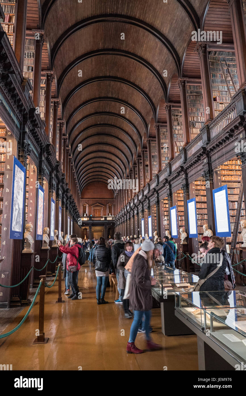Interior view of Trinity College Library, Dublin, Ireland Stock Photo ...